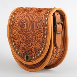 Foxy bag with metal round leather bag embossed bag foxy | Etsy