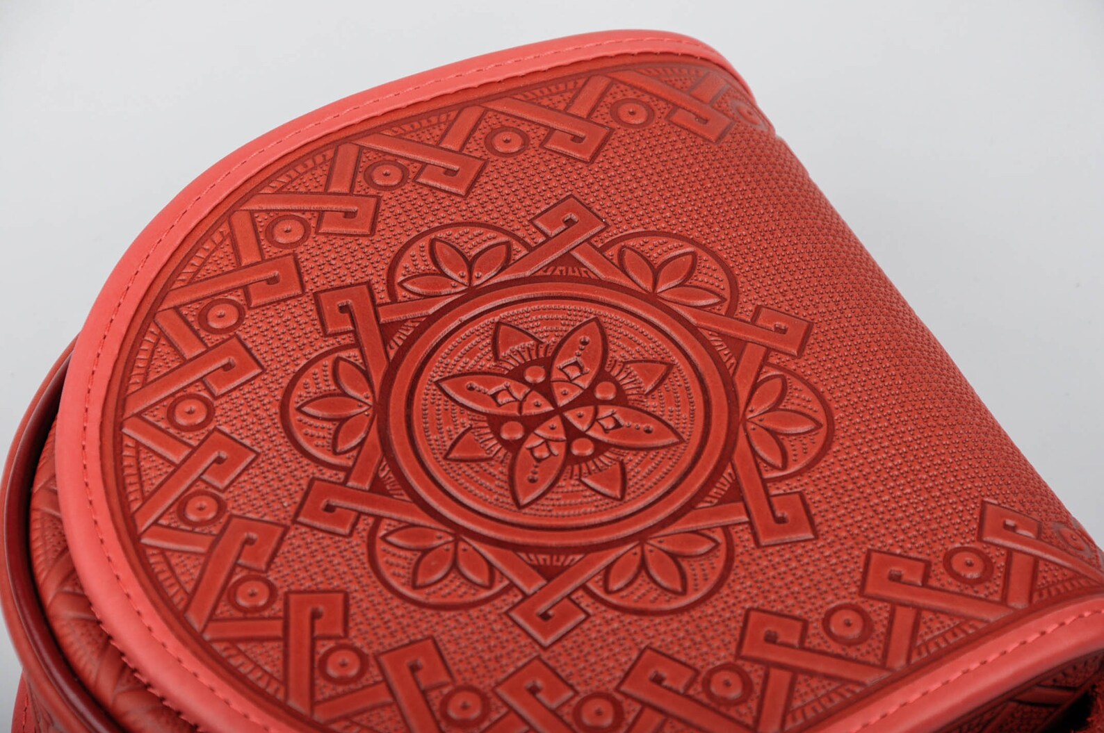 Round Crossbody Bag Shoulder Leather Bag Red Leather Purse | Etsy