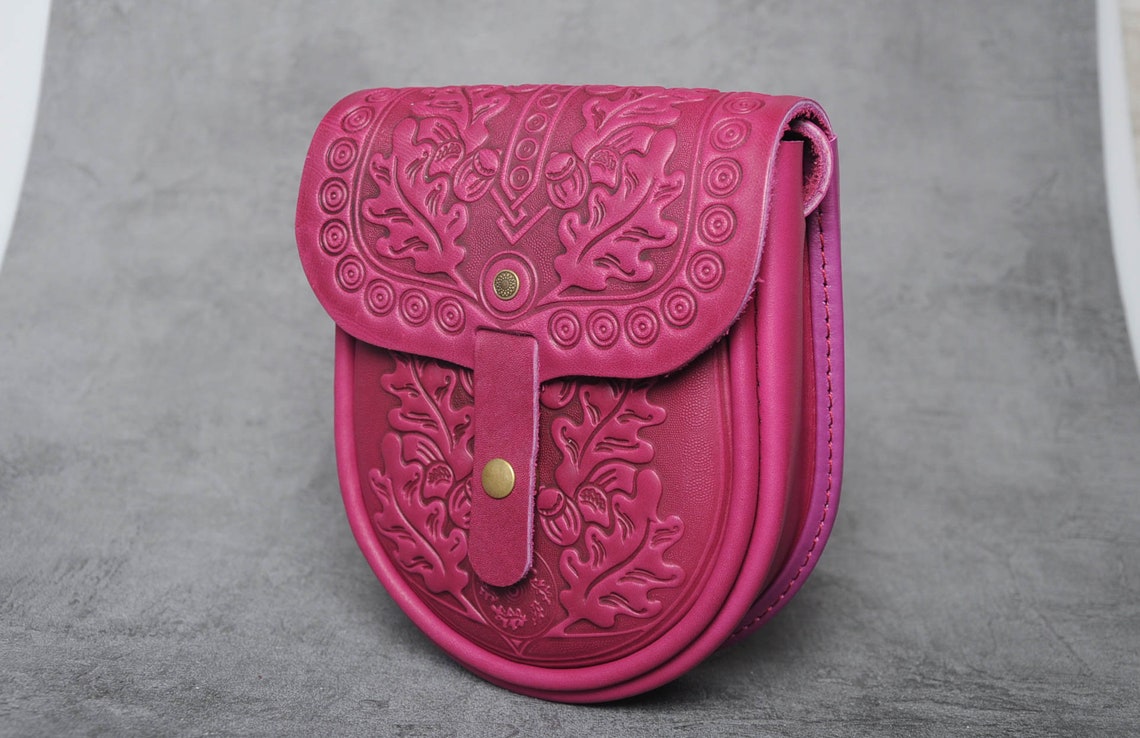 Pink small purse leather mini purse small feminine bag | Etsy