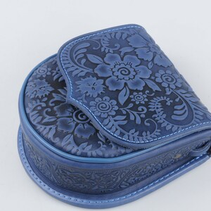 Blue Small Purse, Mini Bag Crossbody, Blue Leather Bag, Leather ...