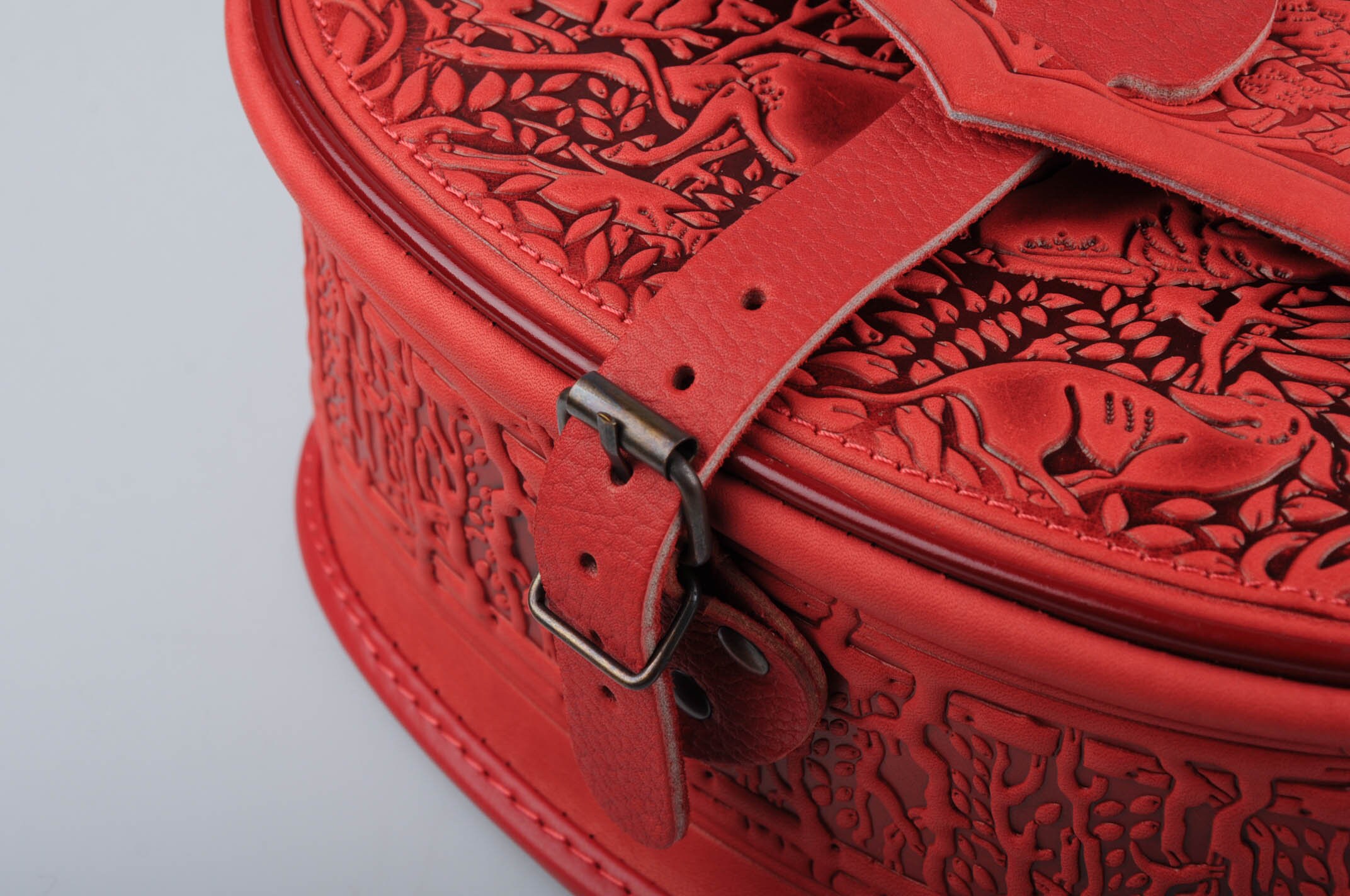 Red Messenger Bag Big Leather Purse Hot Tooled Purse Red | Etsy