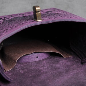 Purple Leather Backpack, Small Boho Packpack, Leather Backpack Women ...