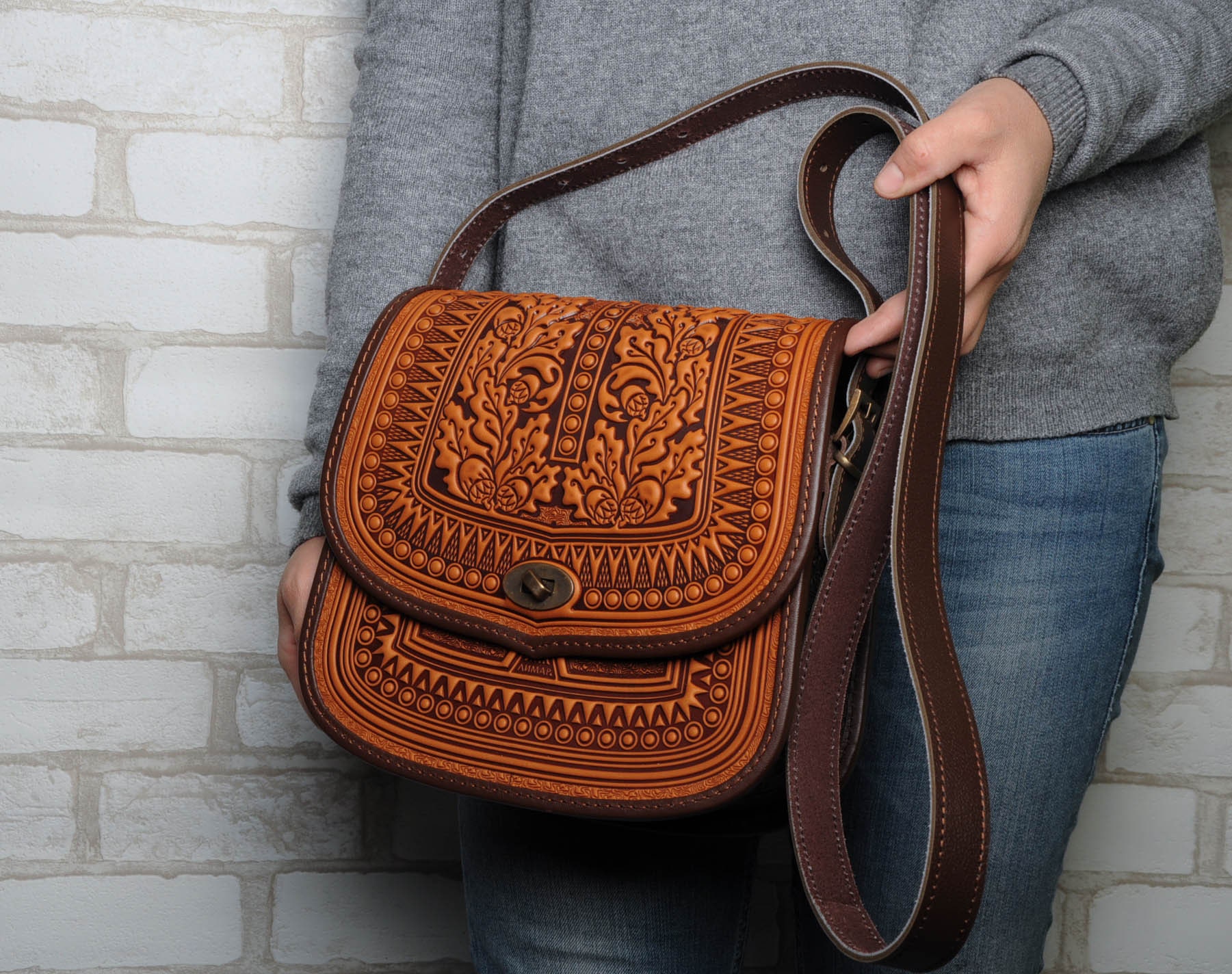 Foxy Messenger Bag Genuine Leather Bag Big Leather Bag - Etsy