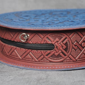 Blue round bag blue leather purse women round bags leather | Etsy