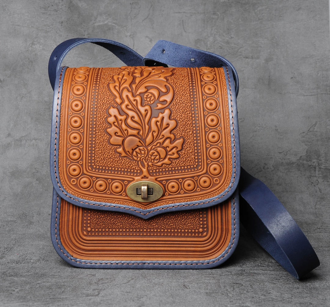 Foxy Crossbody Bag, Embossed Leather Bag, Shoulder Leather Bag, Leather ...