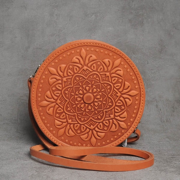Round Leather Purse - Etsy