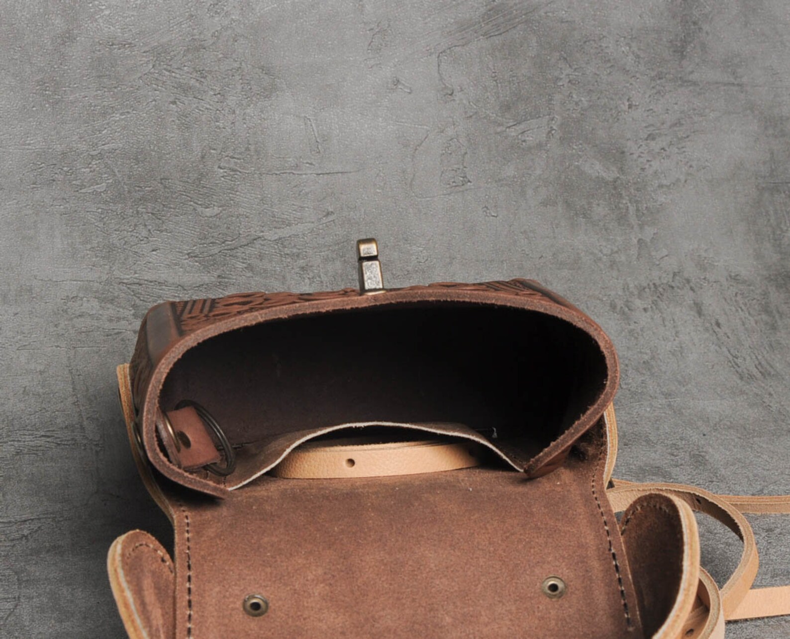 Leather Boho Rucksack Leather Backpack Women Beigebrown - Etsy