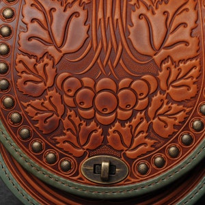 Foxy Bag With Metal Round Leather Bag Embossed Bag Foxy - Etsy