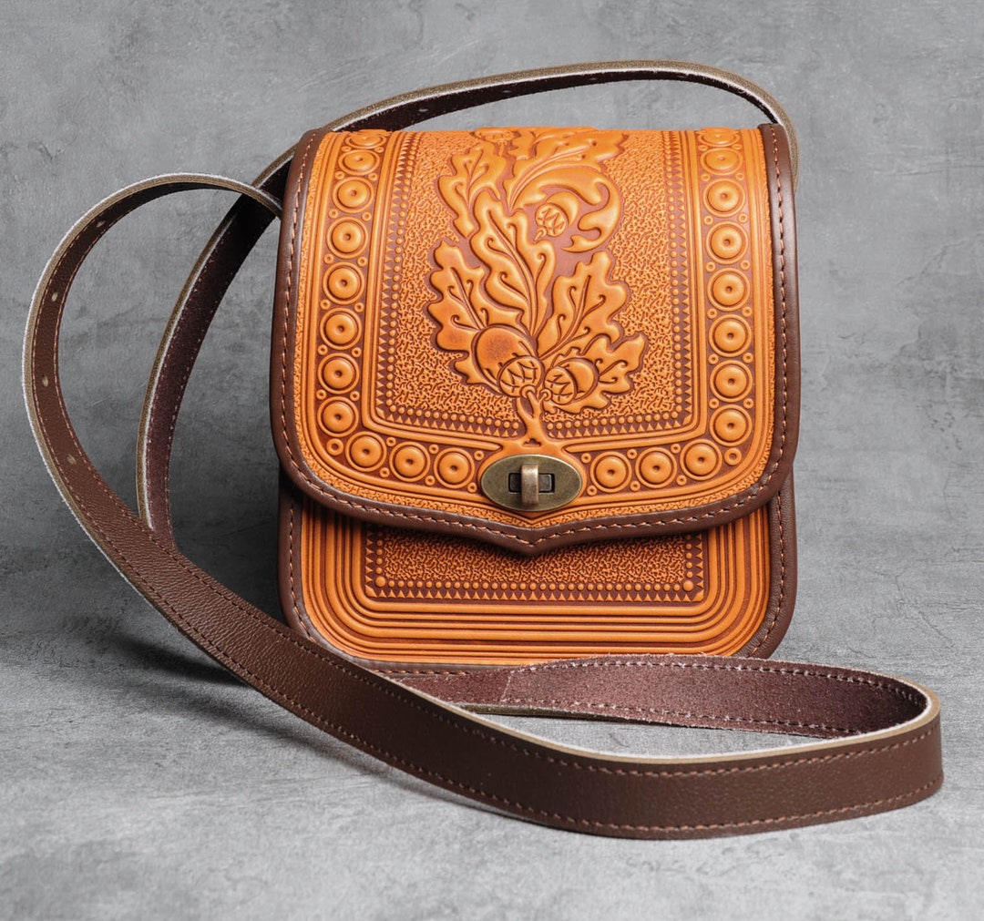 Foxy Crossbody Bag, Embossed Leather Bag, Shoulder Leather Bag, Leather ...