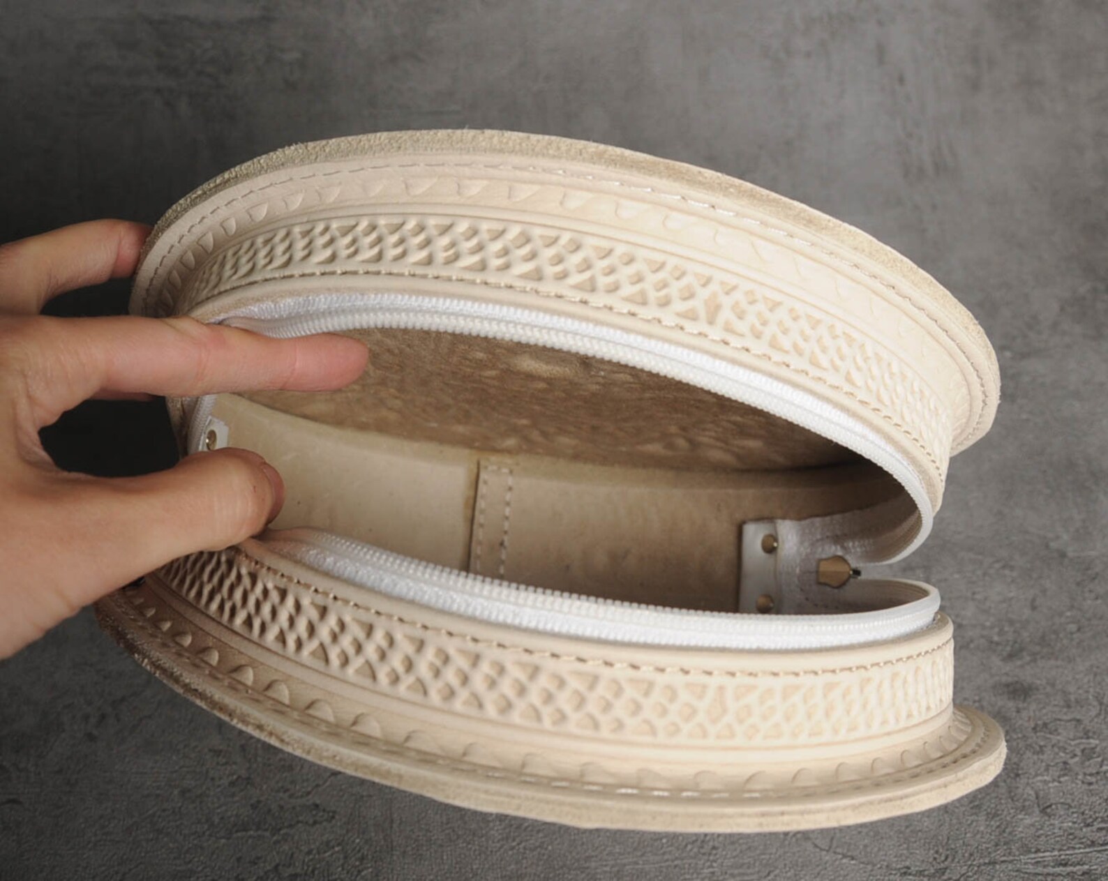 Beige Round Bag Women Round Bags Beige Leather Purse - Etsy