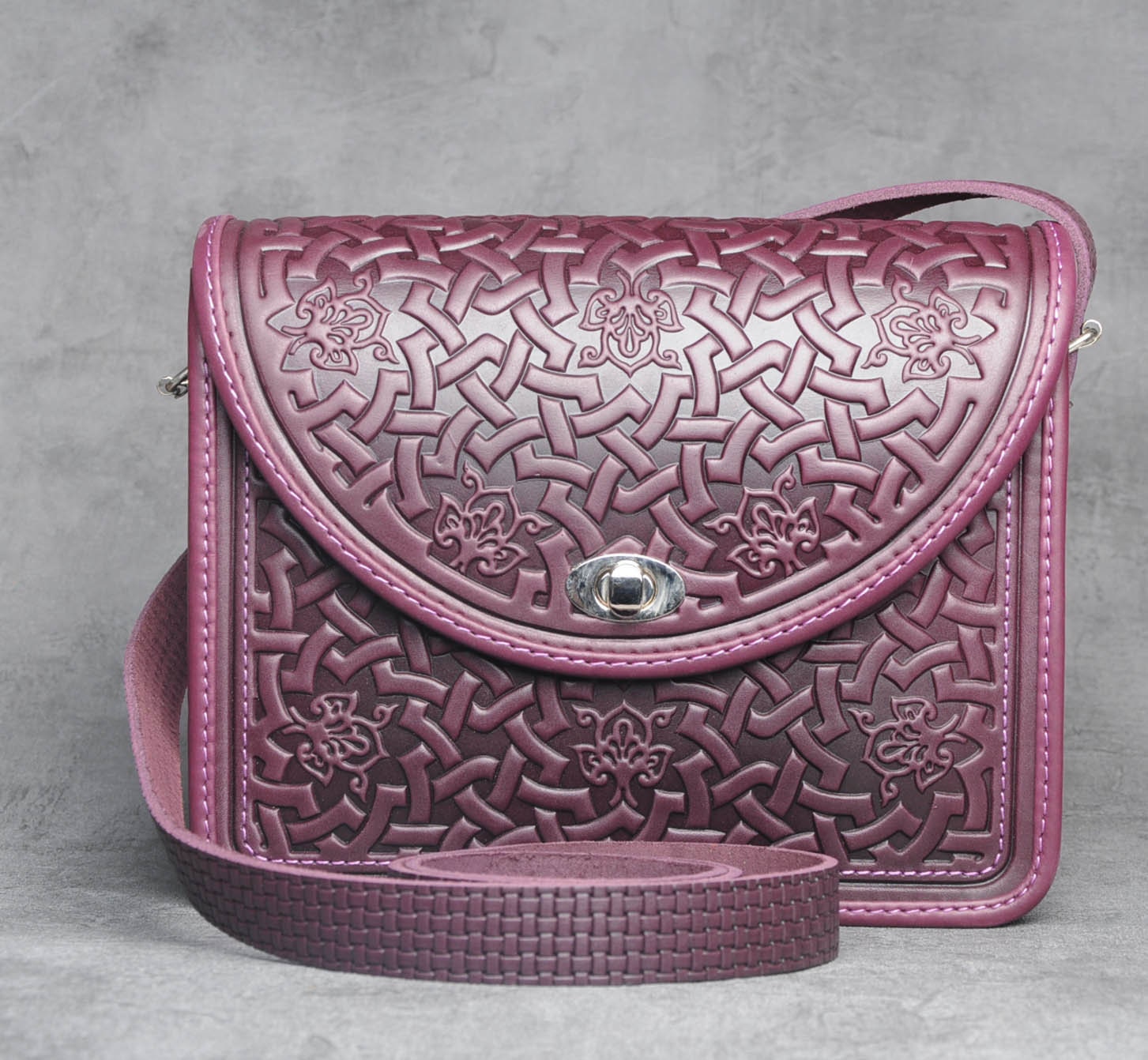 Purple Crossbody Bag Purple Leather Purse Big Shoulder Bag - Etsy