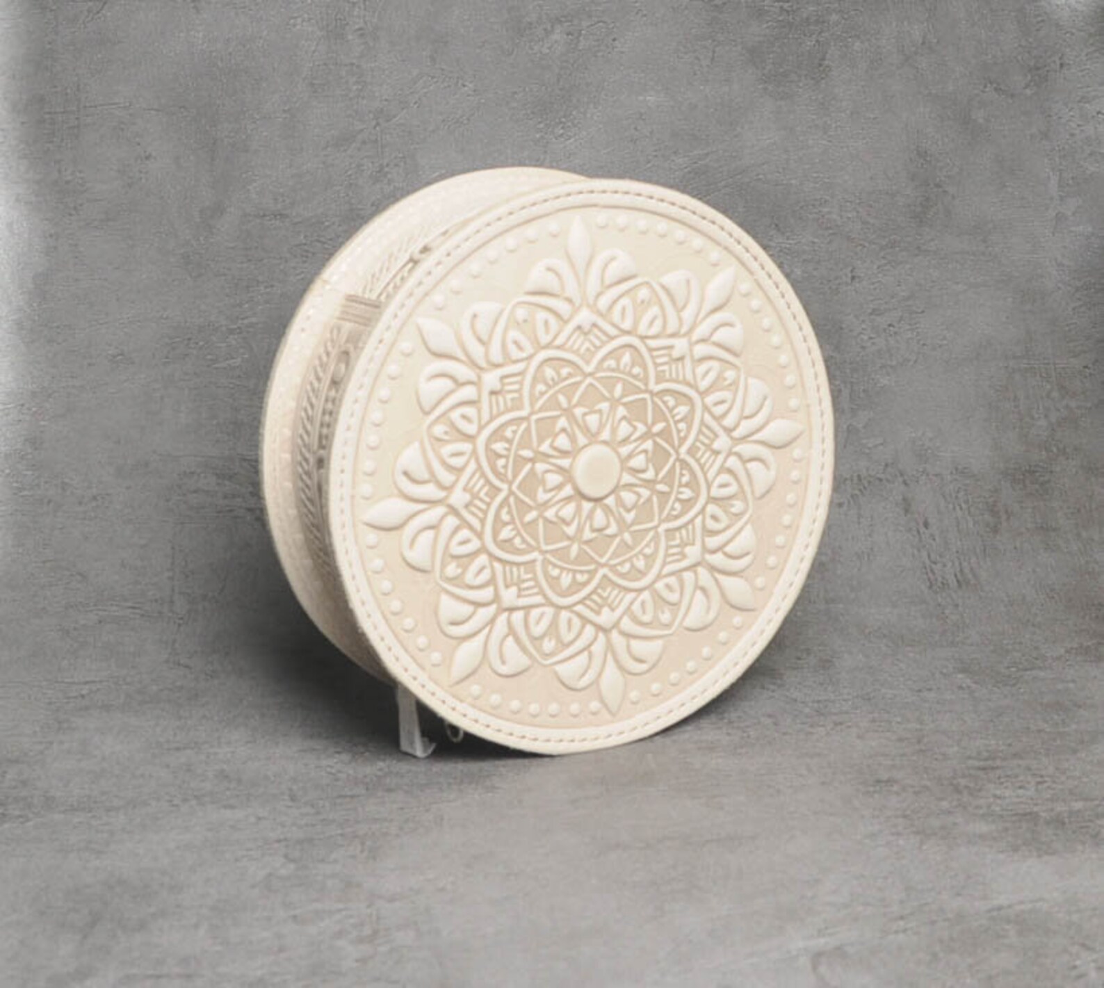 Beige Round Bag Women Round Bags Beige Leather Purse - Etsy