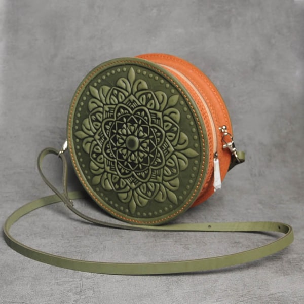 Round Leather Purse - Etsy