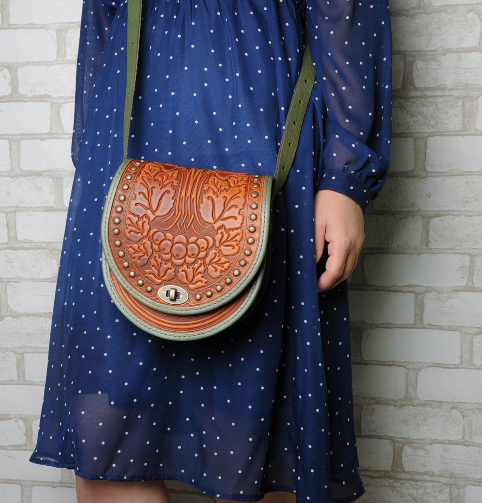 Foxy Bag With Metal Round Leather Bag Embossed Bag Foxy - Etsy