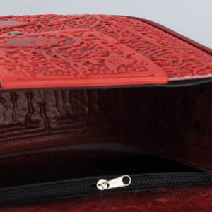 Red Messenger Bag, Big Leather Purse, Hot Tooled Purse, Red Crossbody ...