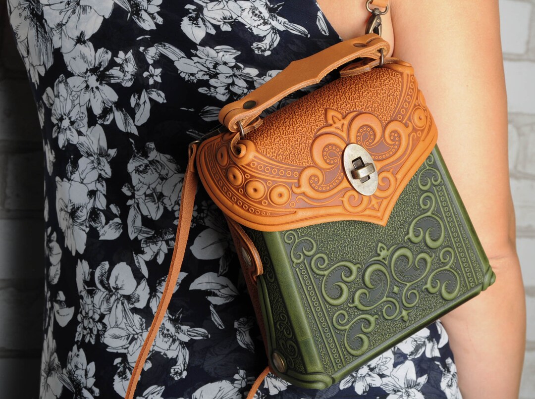 Olive/foxy Leather Backpacks, Leather Backpack Women, Boho Packpack ...