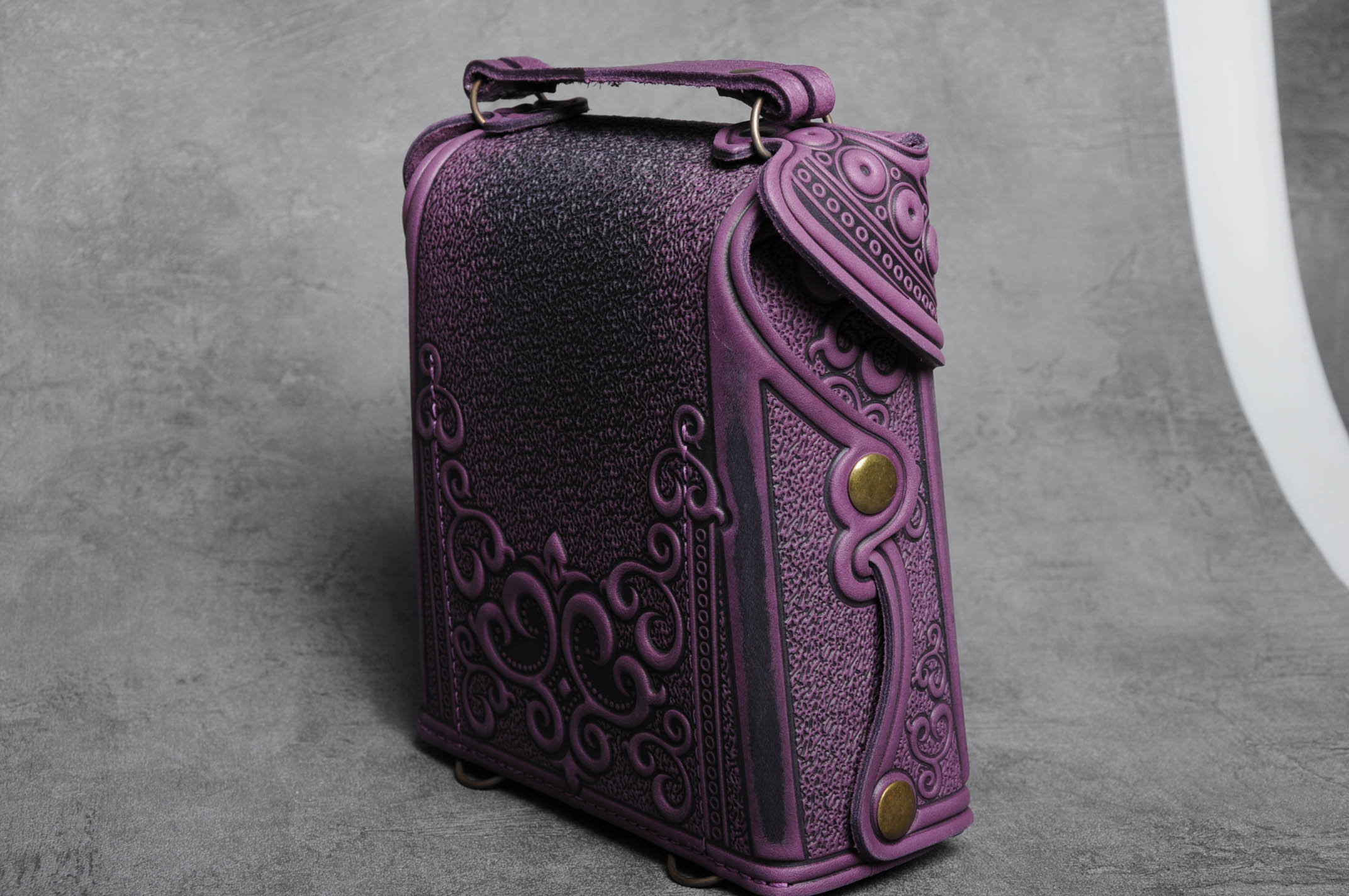 Purple Leather Backpack Small Boho Packpack Leather Backpack - Etsy