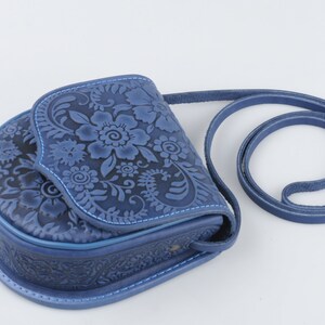 Blue Small Purse, Mini Bag Crossbody, Blue Leather Bag, Leather ...