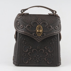 Dark Brown Backpack, Small Boho Packpack, Leather Backpack Women ...