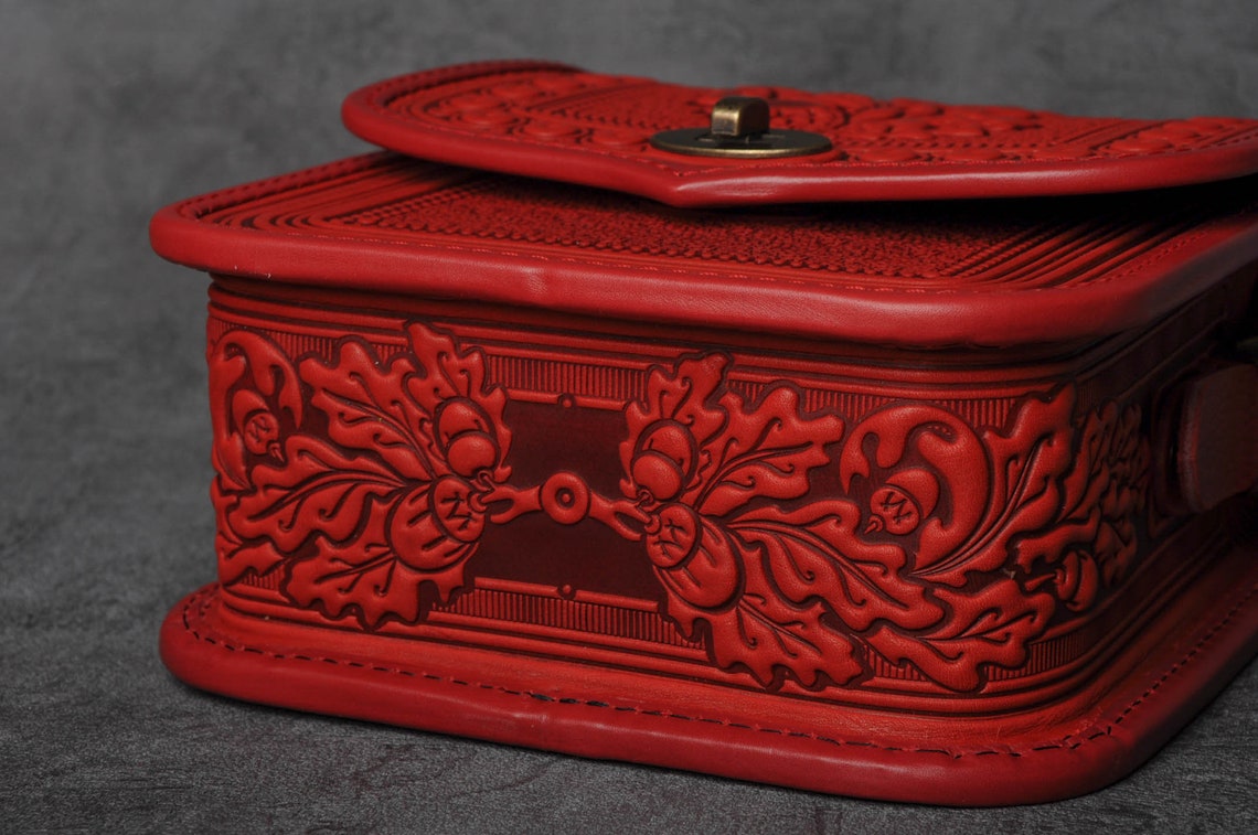 Leather Purses Crossbody Red Bag Womens Red Leather Purse - Etsy