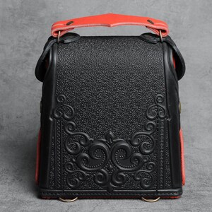 Leather Backpack Women Redblack Leather Backpack Boho | Etsy