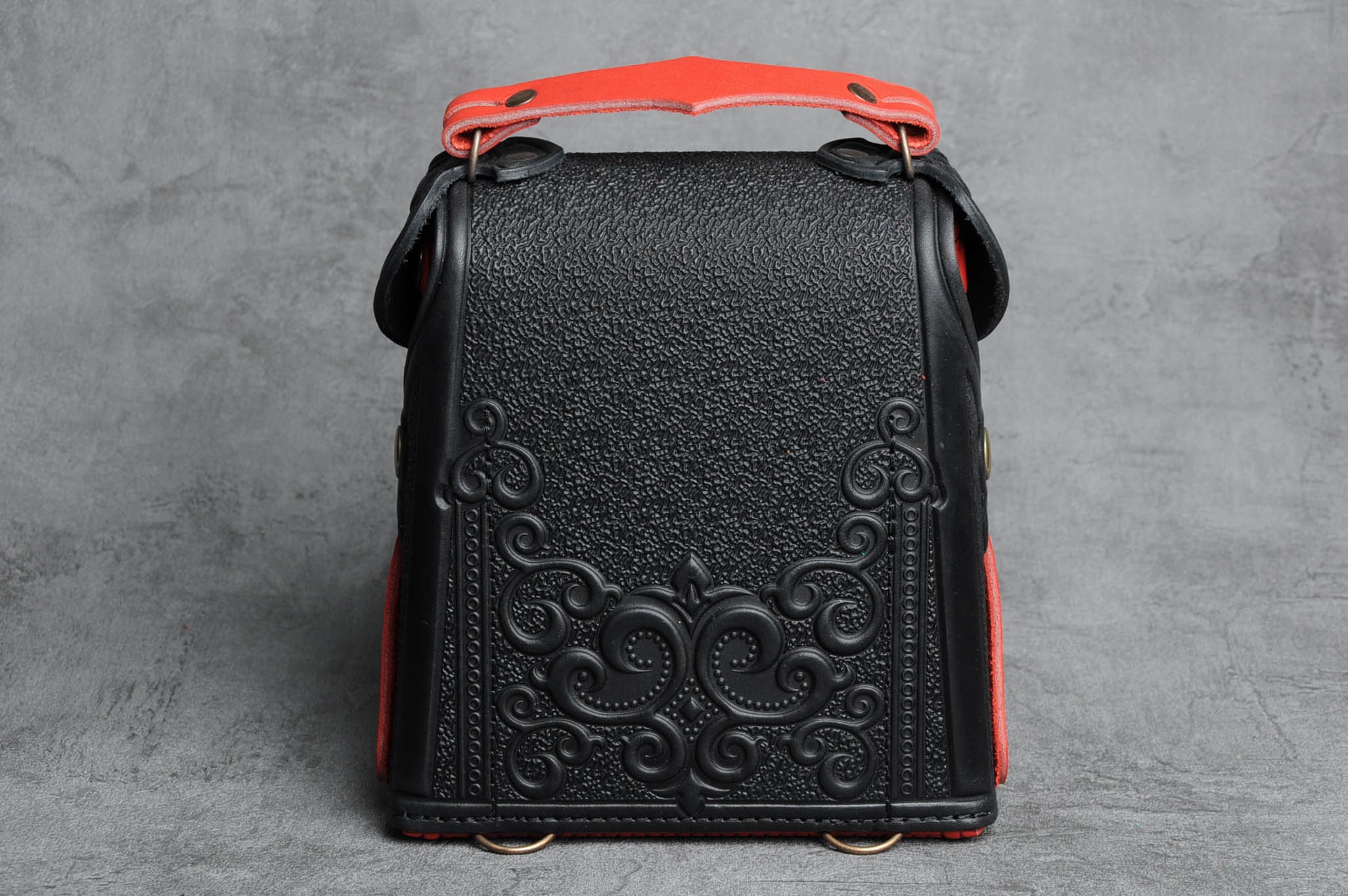 Leather Backpack Women Redblack Leather Backpack Boho | Etsy