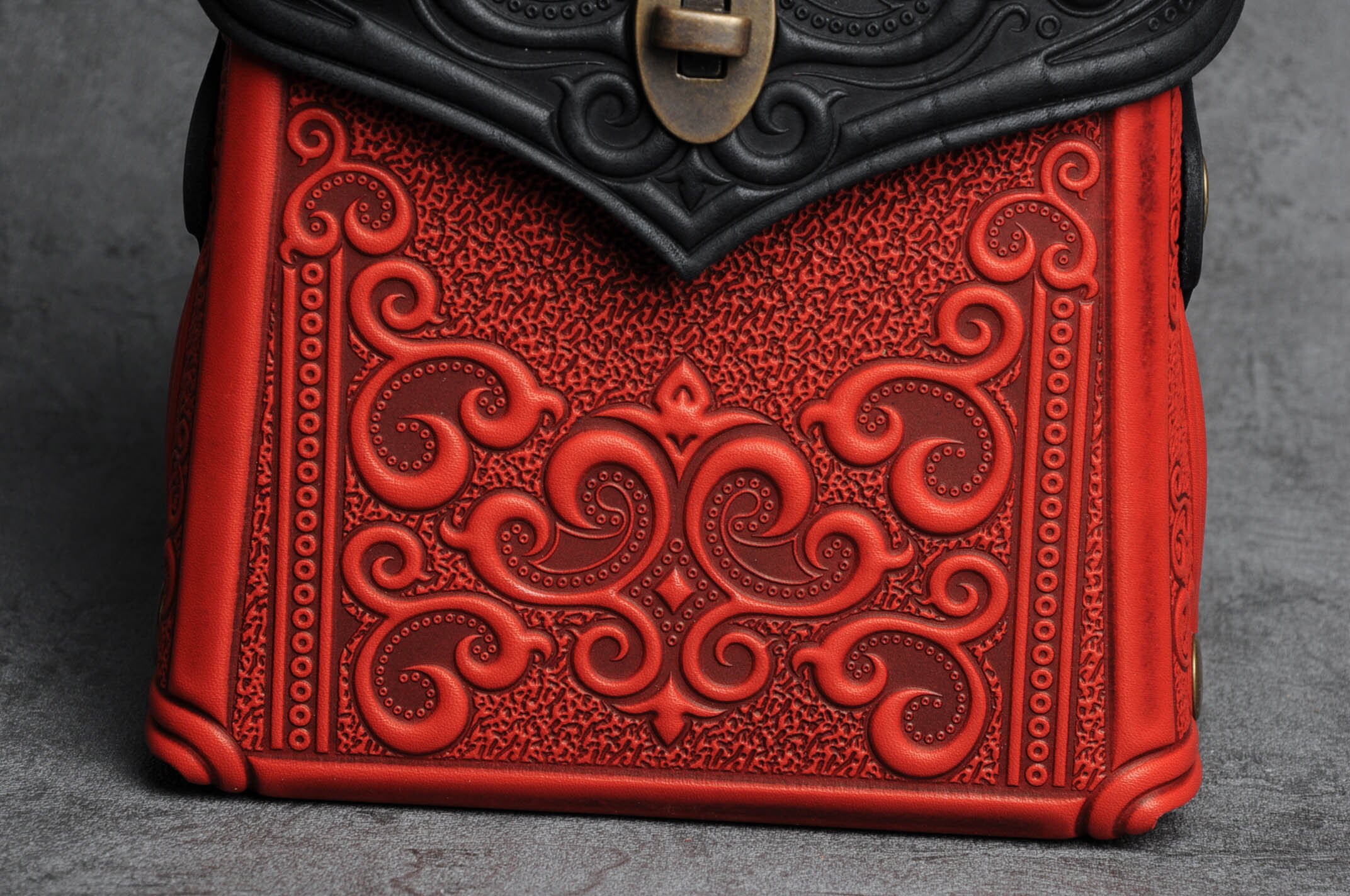 Leather Backpack Women Redblack Leather Backpack Boho | Etsy