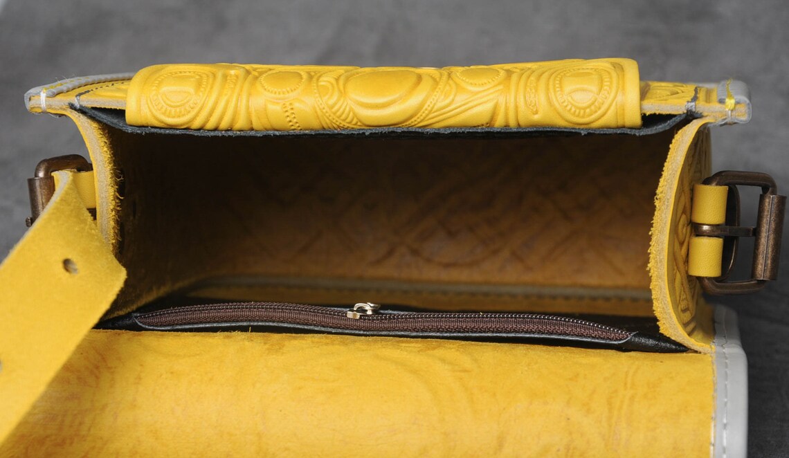 Yellow Shoulder Bag Leather Bag Ladies Genuine Leather Bag - Etsy