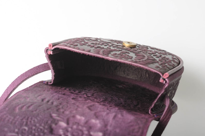 Purple Mini Purse Mini Bag Crossbody Purple Leather Bag | Etsy