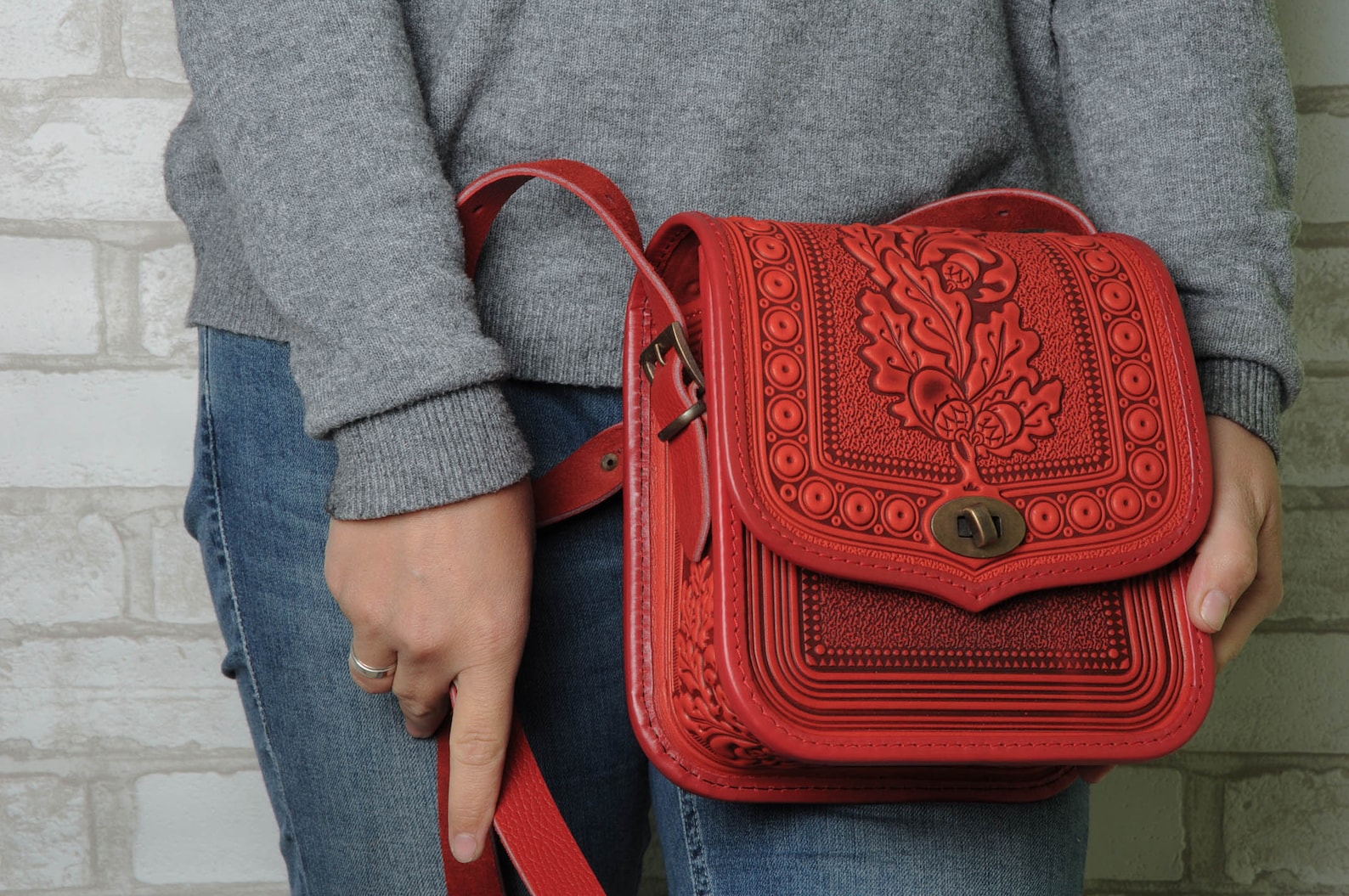 Leather Purses Crossbody, Red Bag Womens, Red Leather Purse, Hot Tooled ...