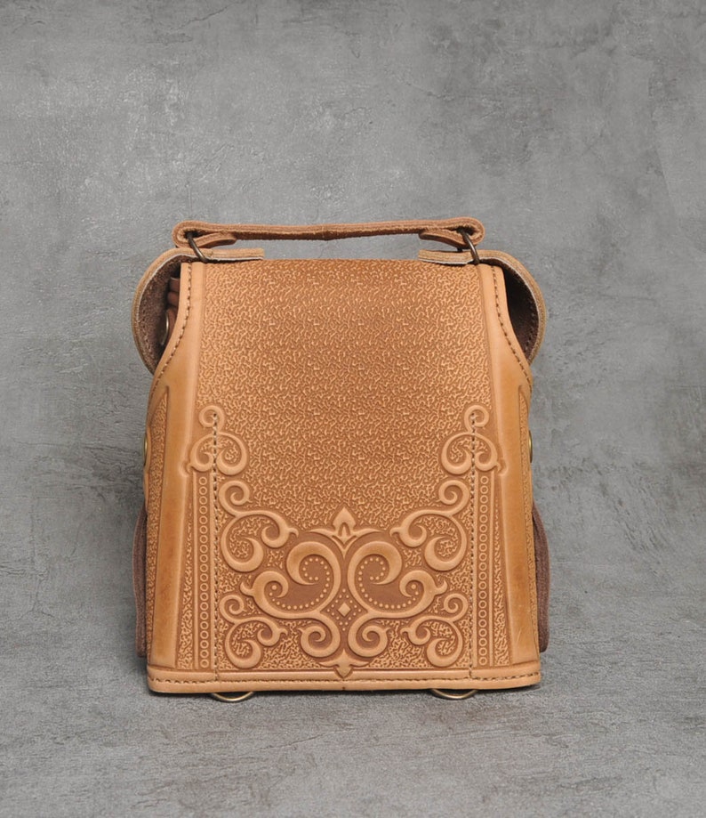 Leather Boho Rucksack Leather Backpack Women Beigebrown - Etsy