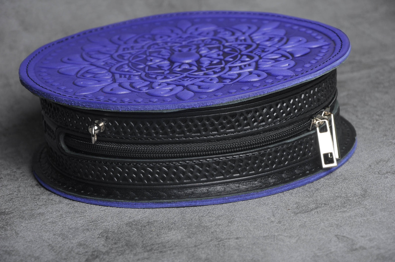 Purple round bag brown leather purse women round bags | Etsy