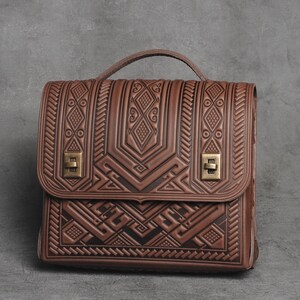 Brown Leather Satchel Bag, Brown Brief Case, Genuine Leather Bag ...