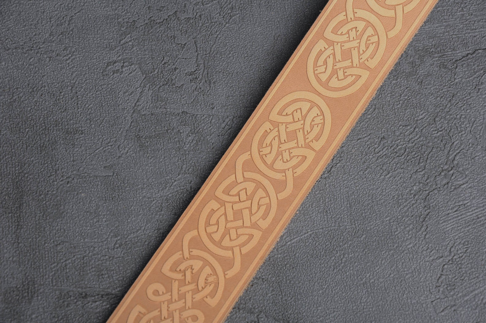 Beige leather belt celtic leather belt celtic belt embossed | Etsy