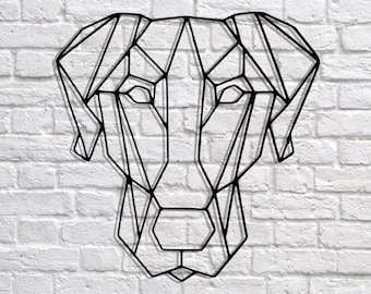 Border Collie Metal Wall Art, Geometric Dog Wall Decor, Wire Dog ...