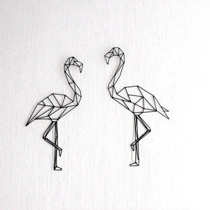 Flamingo Wall Decor, Geometric Bird, Bird Gift Idea, Flamingo Bird Wall ...
