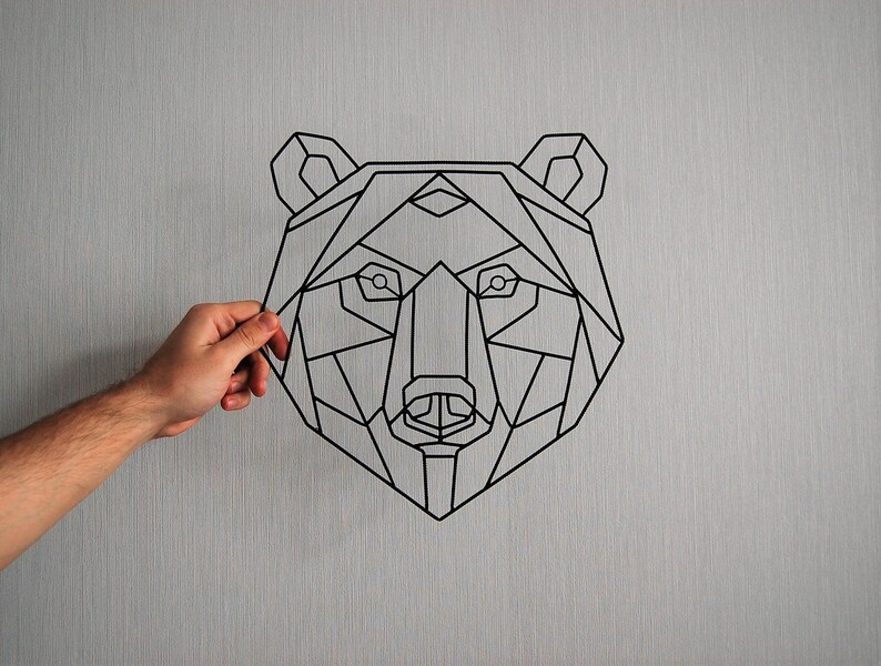 Bear Wall Decor Geometric Bear Decor Geometric Animal Wire - Etsy