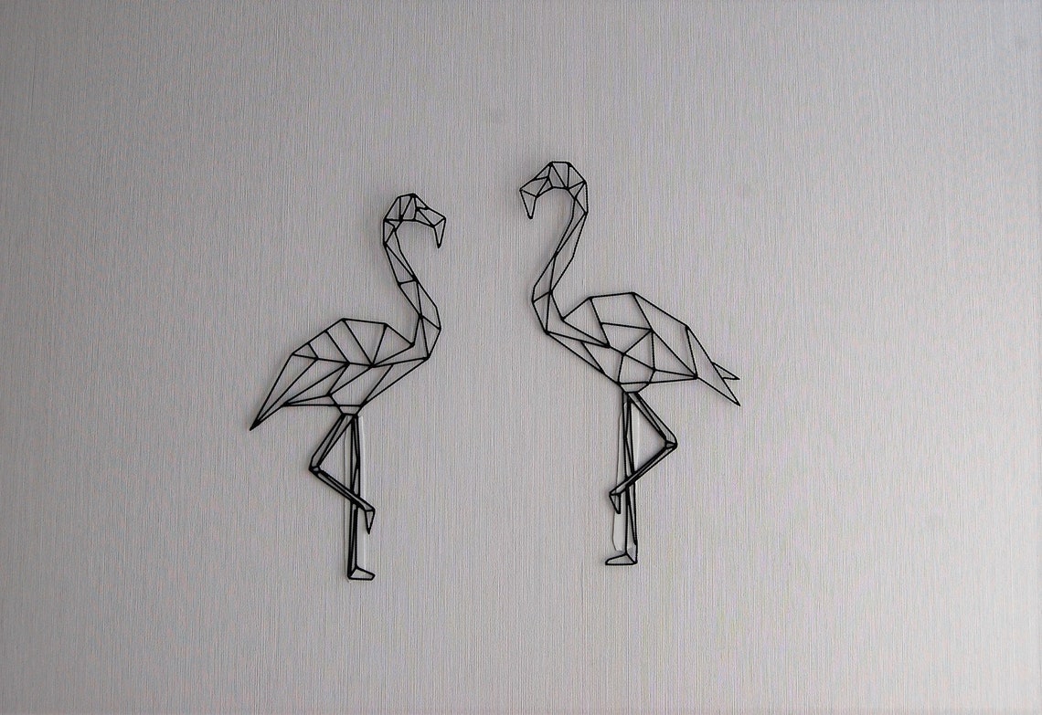 Flamingo Wall Decor Geometric Bird Bird Gift Idea Flamingo | Etsy