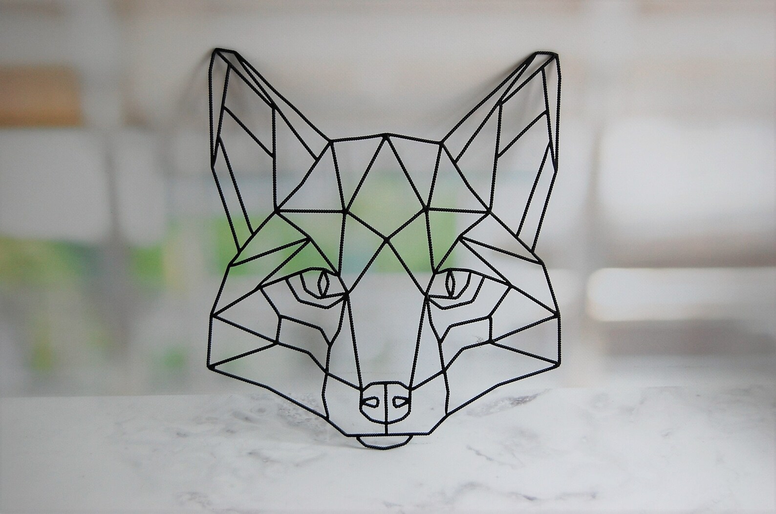 Fox Wall Decor, Geometric Fox Decor, Geometric Animal, Wire Fox Decor ...