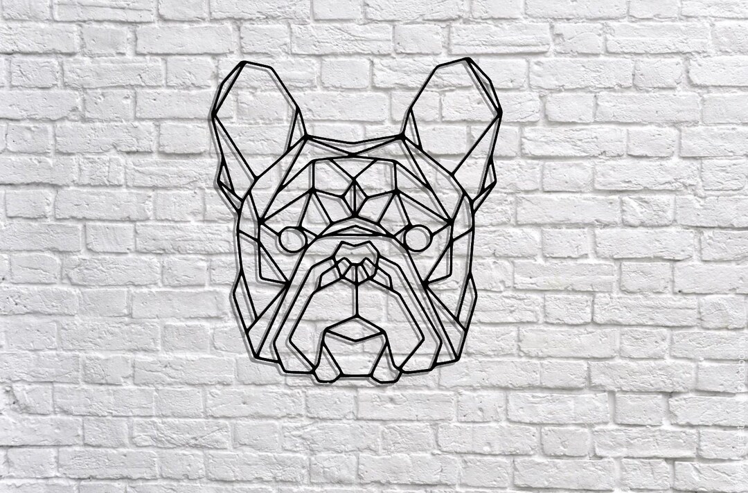 Geometric Bulldog Wall Decor, Geometric Dog, Wire Dog, French Bulldog ...