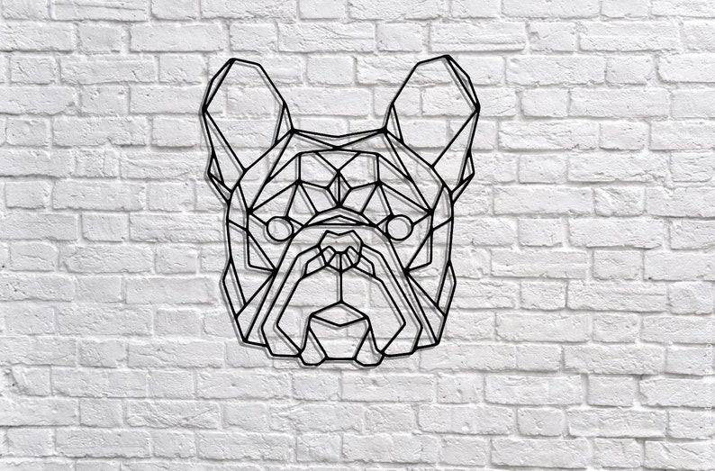 Geometric Bulldog Wall Decor, Geometric Dog, Wire Dog, French Bulldog ...