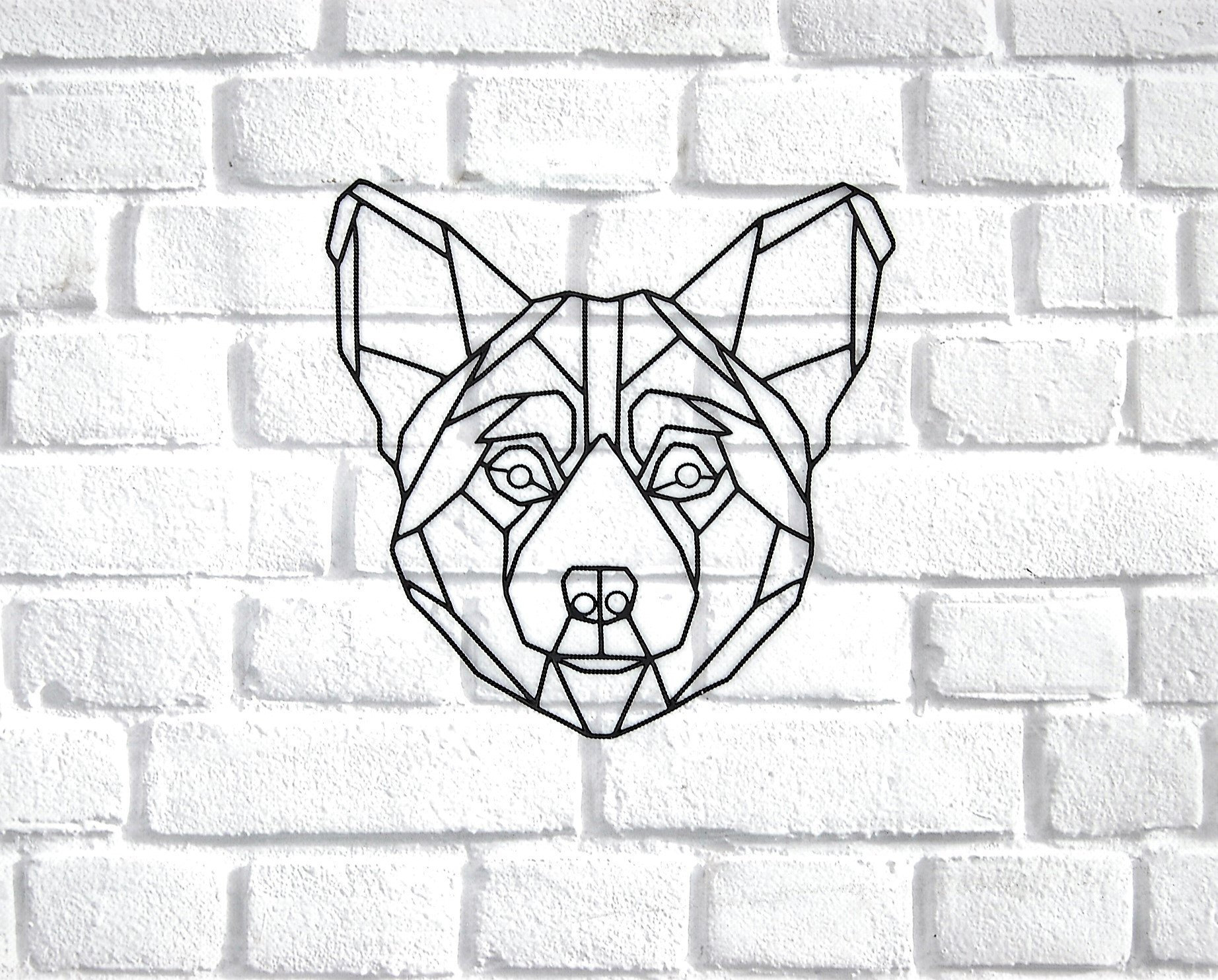 Corgi Metal Wall Art Corgi Wall Art Geometric Dog Wall - Etsy