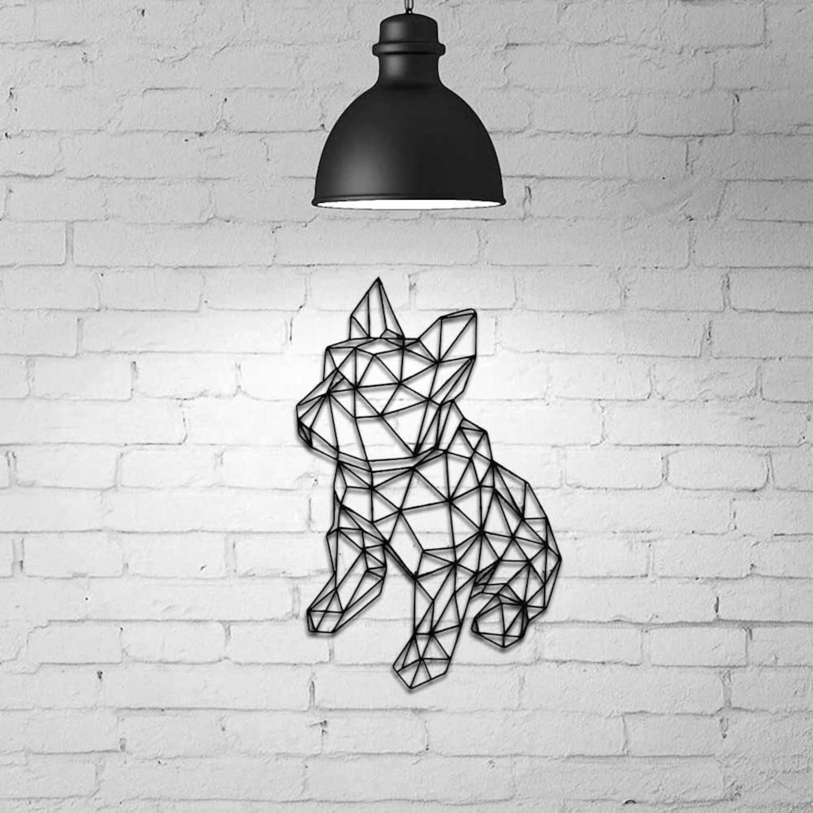 Geometric Bulldog Wall Decor, Geometric Dog, Wire Dog, Minimalist ...