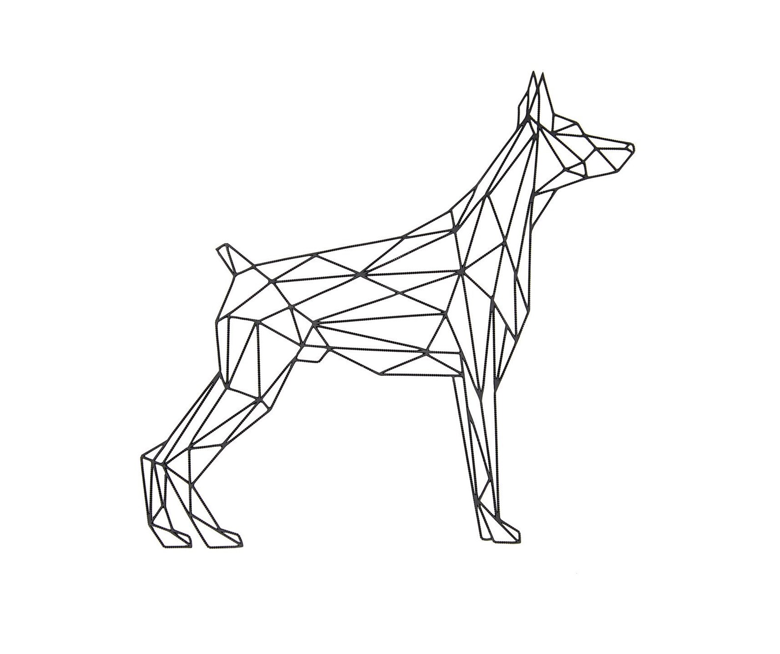 Geometric Doberman Wall Decor Geometric Animal Wire Dog | Etsy