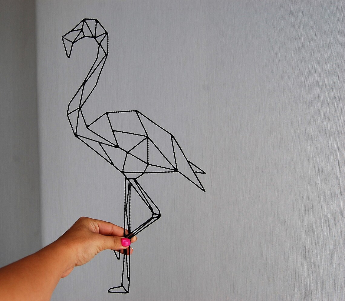 Flamingo Wall Decor Geometric Bird Bird Gift Idea Flamingo | Etsy