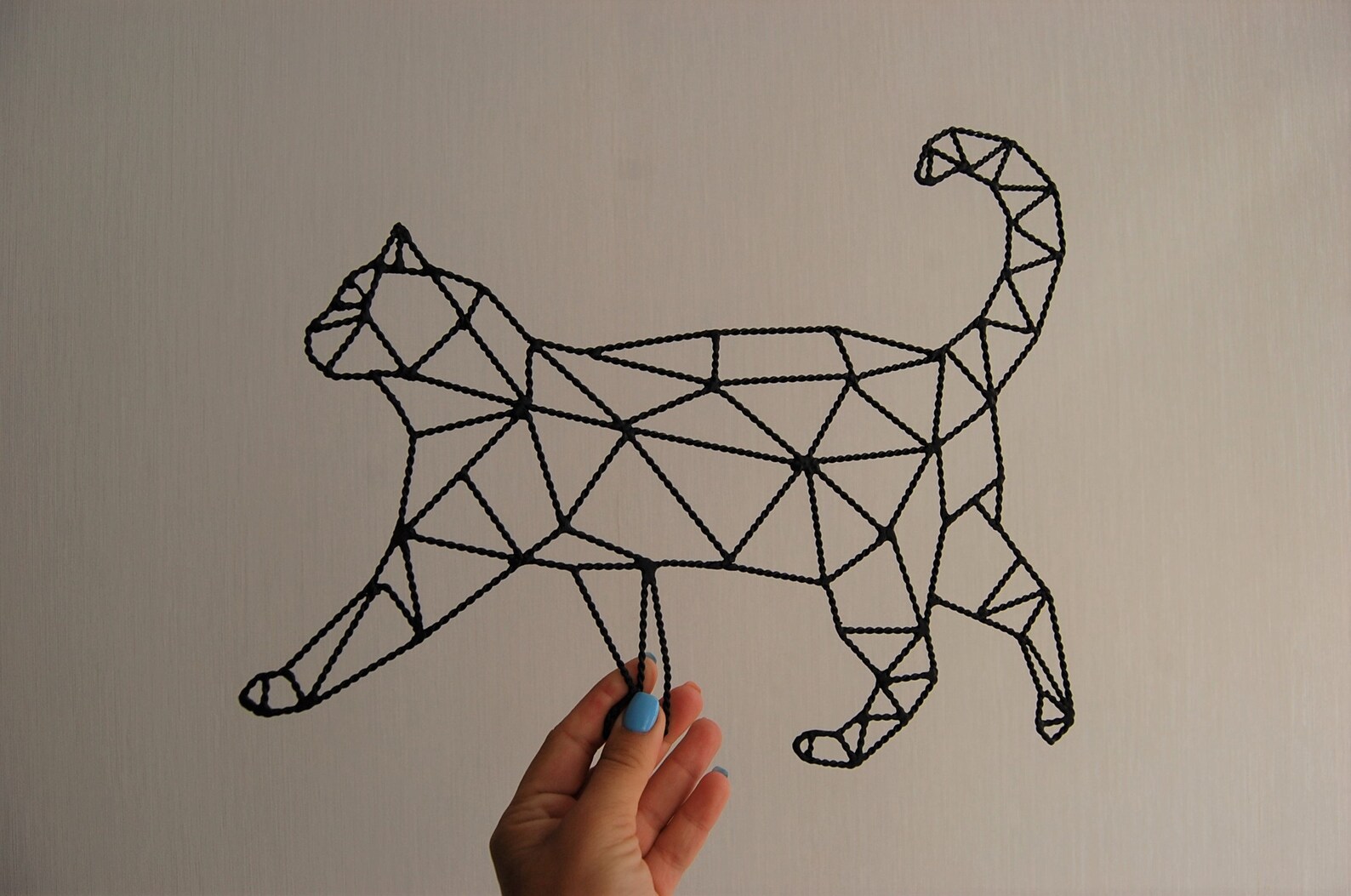 Cat Wall Hanging Geometric Cat Cat Gift Idea Geometric Cat - Etsy