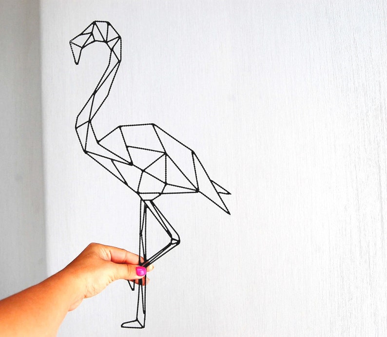 Flamingo Wall Decor Geometric Bird Bird Gift Idea Flamingo - Etsy