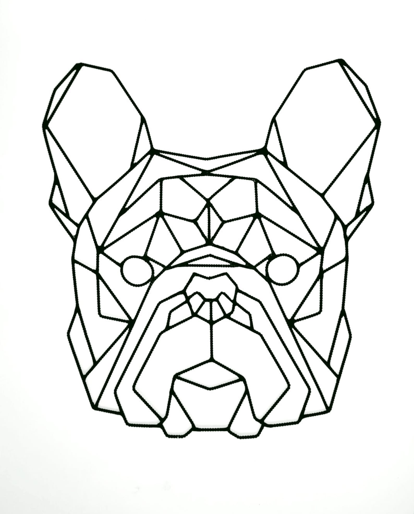 Geometric Bulldog Wall Decor Geometric Dog Wire Dog French - Etsy