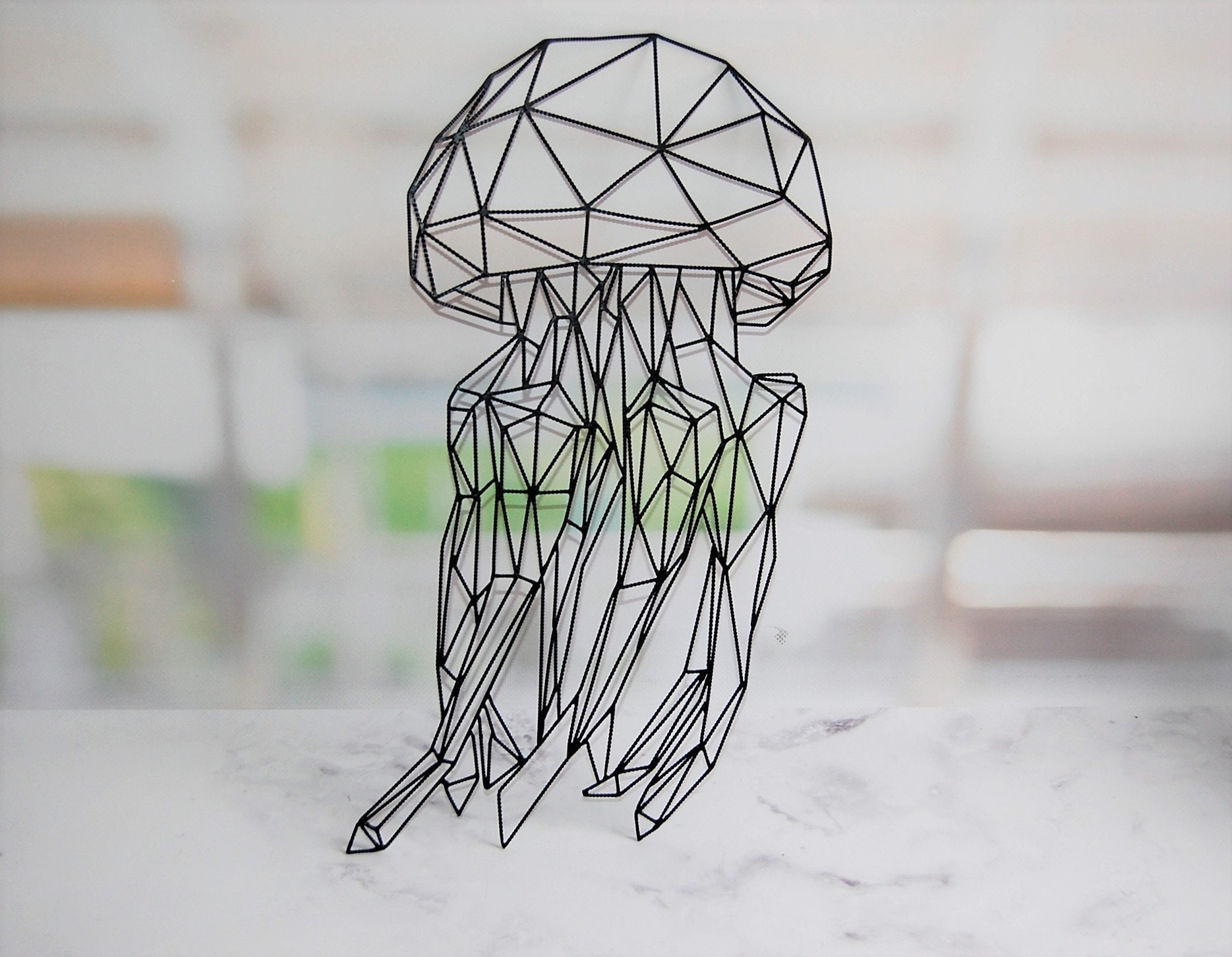 Jellyfish Wall Decor Geometric Jelly Fish Jellyfish Beach | Etsy