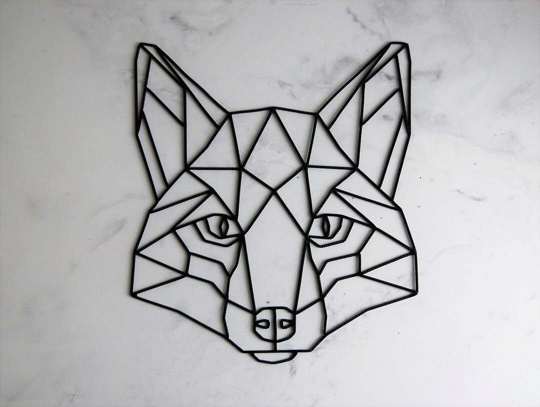 Fox Wall Decor, Geometric Fox Decor, Geometric Animal, Wire Fox Decor ...